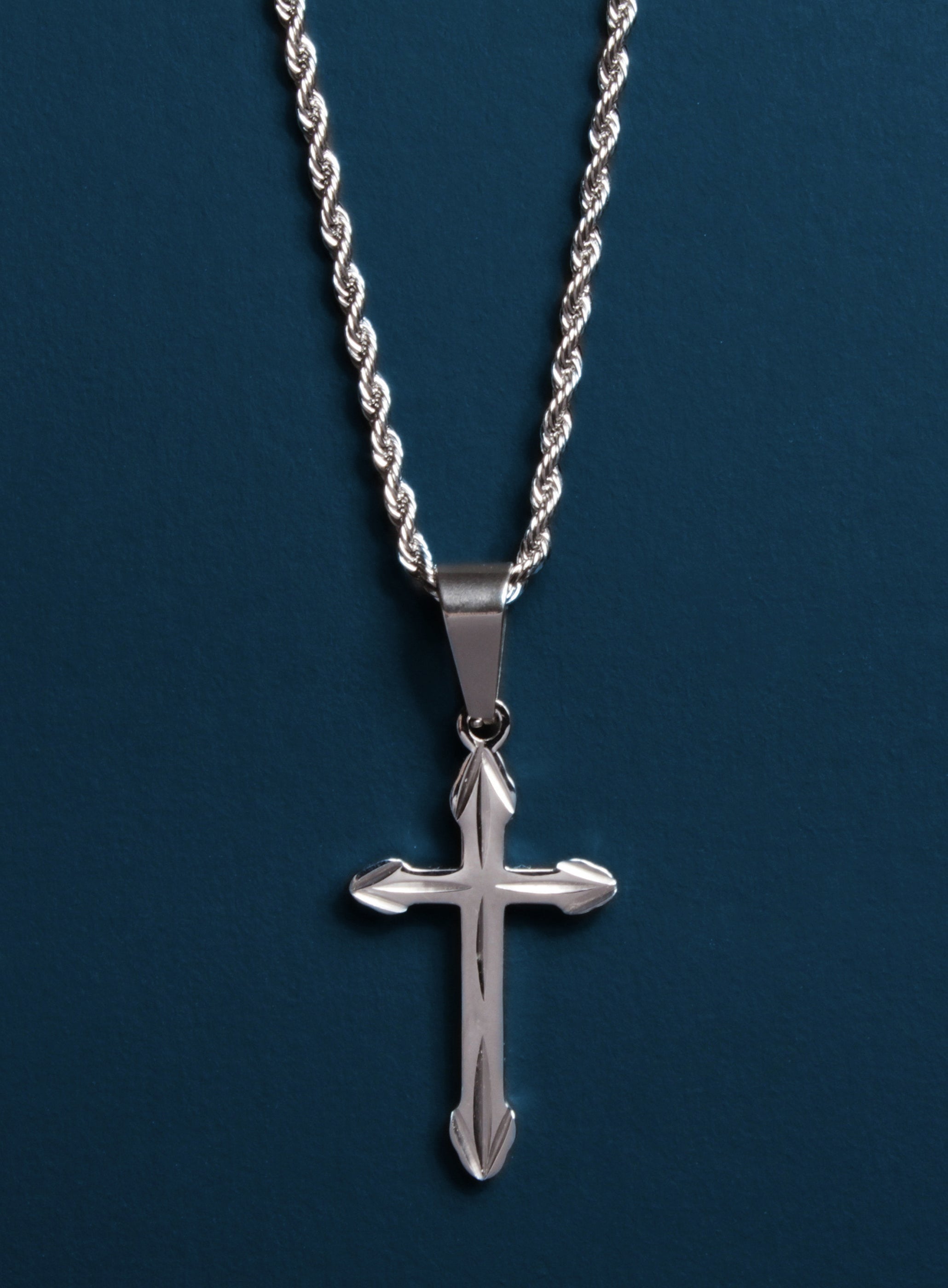 Cross Necklace for Men with Rope Chain — WE ARE ALL SMITH