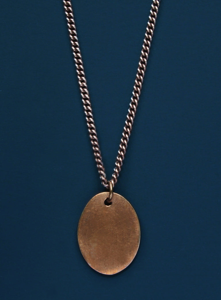 Bronze tag & Oxidized sterling silver men's curb chain necklace — WE ...