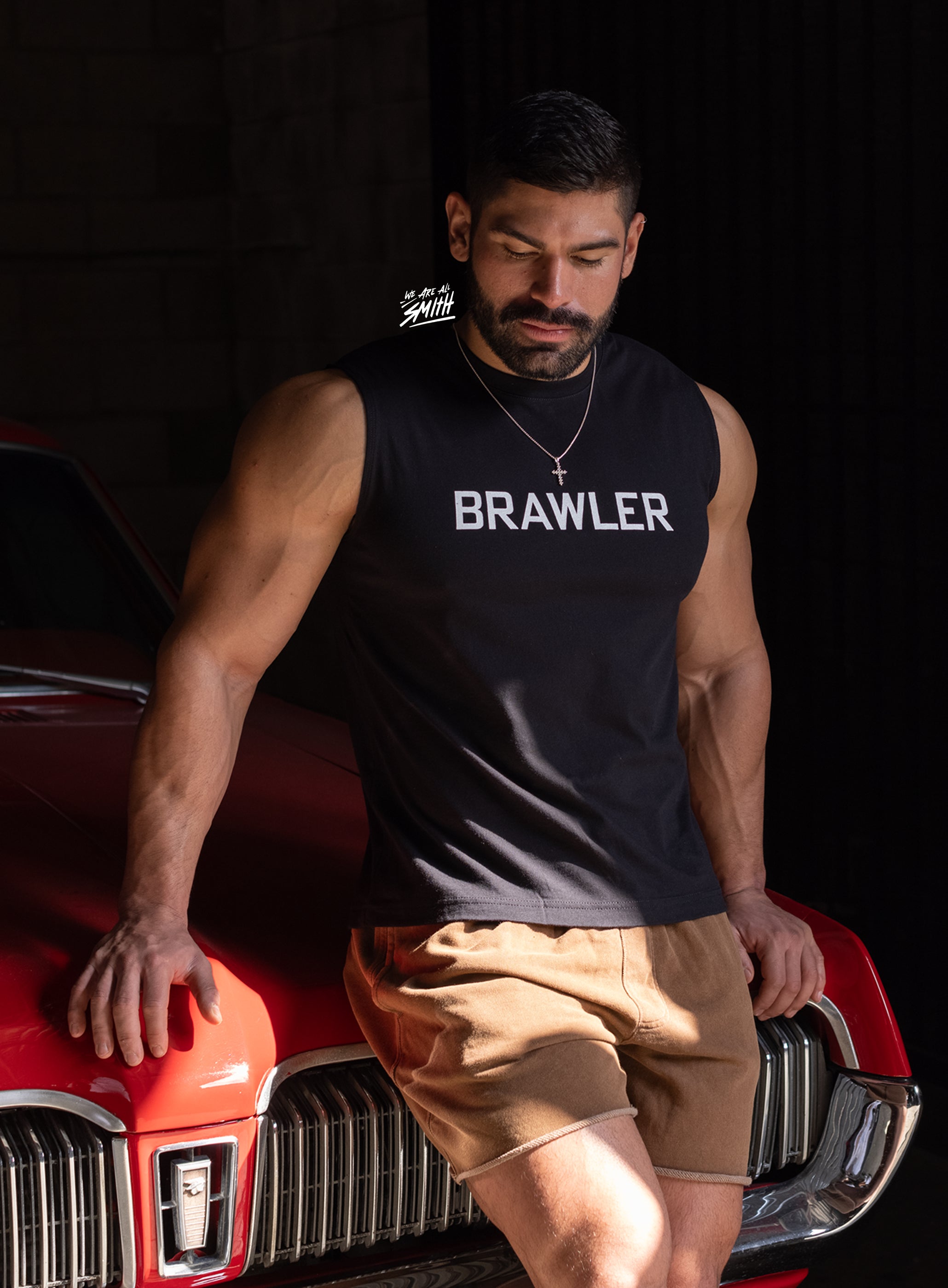 BRAWLER Black Muscle Shirt — WE ARE ALL SMITH