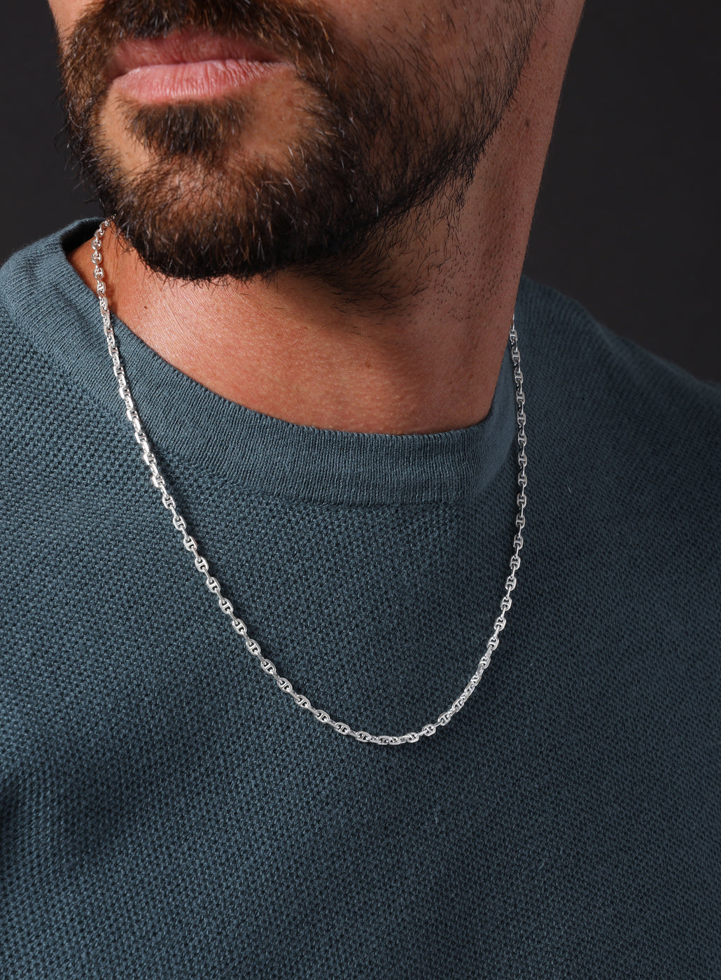 925 Sterling Silver Mini Anchor Chain Necklace for Men — WE ARE ALL SMITH