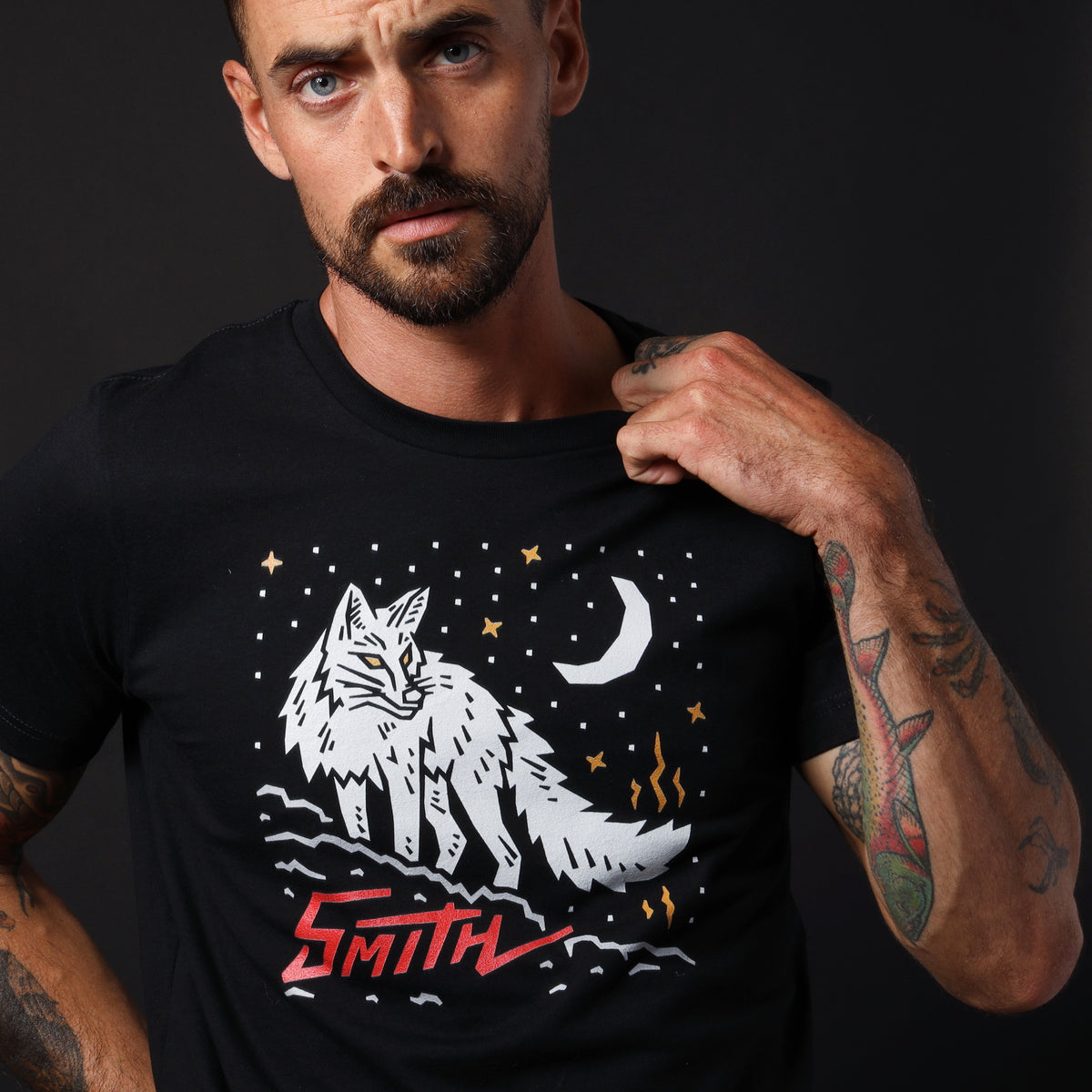 Smith Wolf Black Short Sleeve Unisex t-shirt — WE ARE ALL SMITH