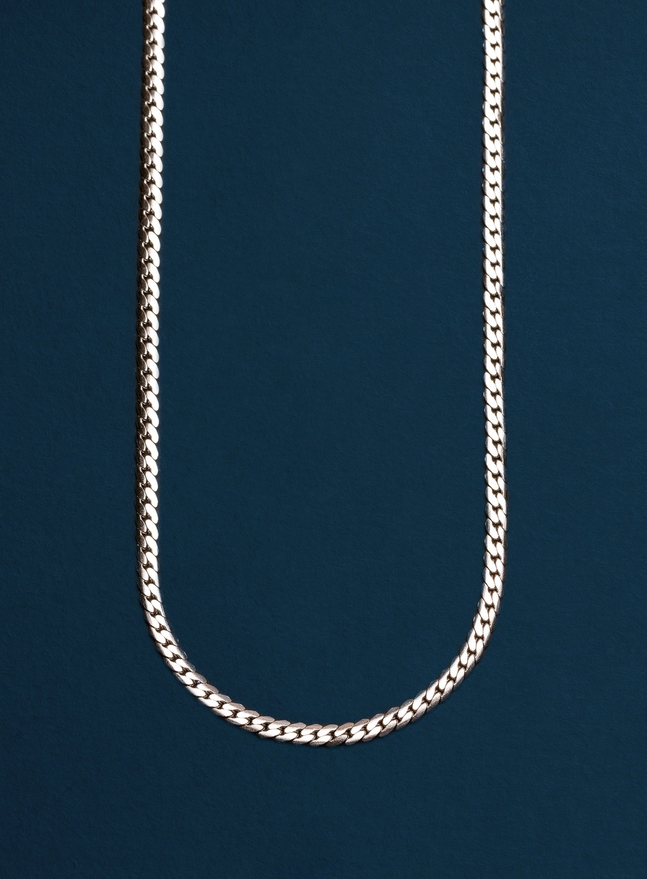 Waterproof 3mm Flat Curb Silver Stainless Steel Chain Necklace — WE ARE ...
