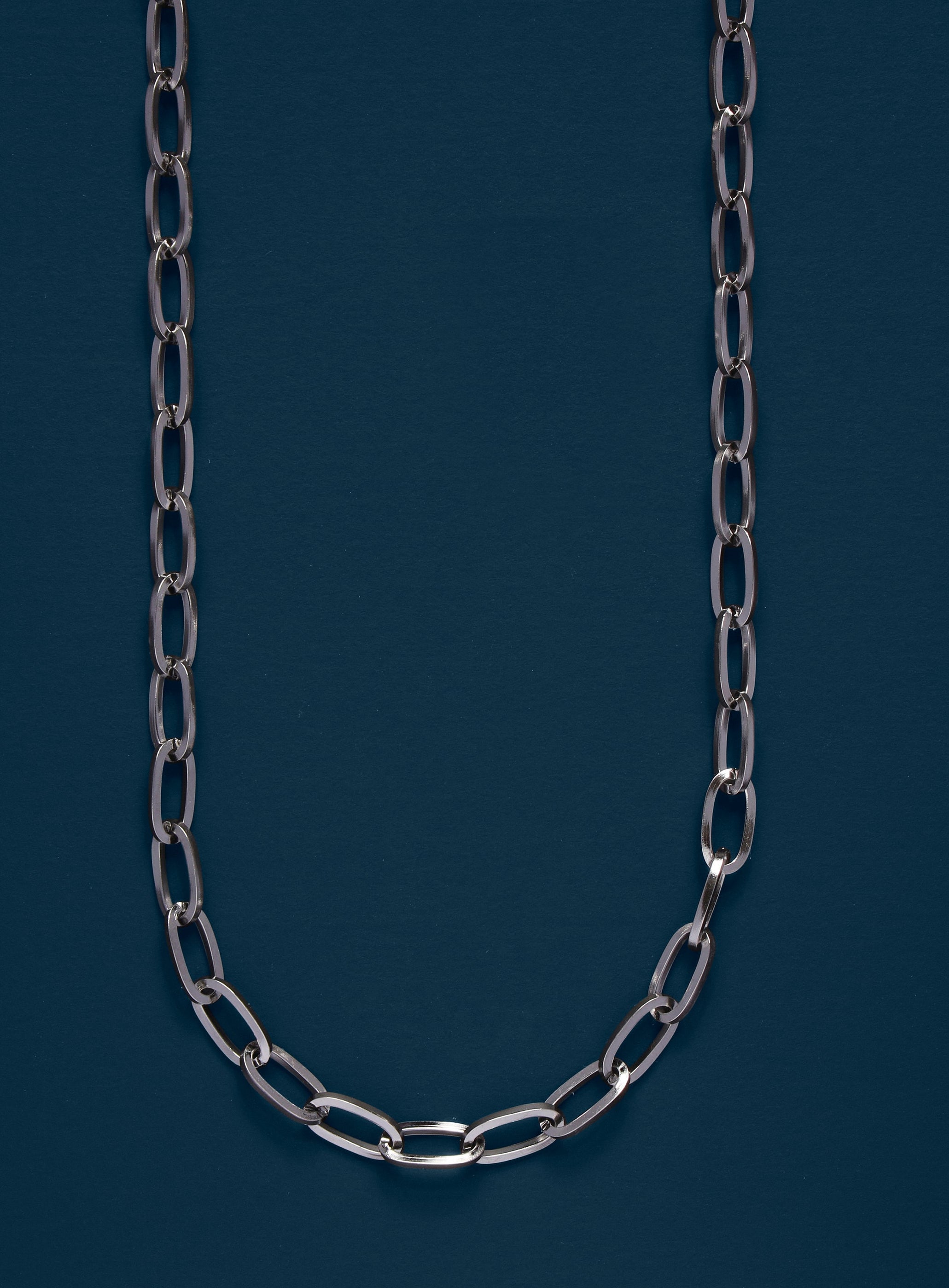 Waterproof Silver 5.5mm Thick Oval Cable Chain Necklace — WE ARE ALL SMITH