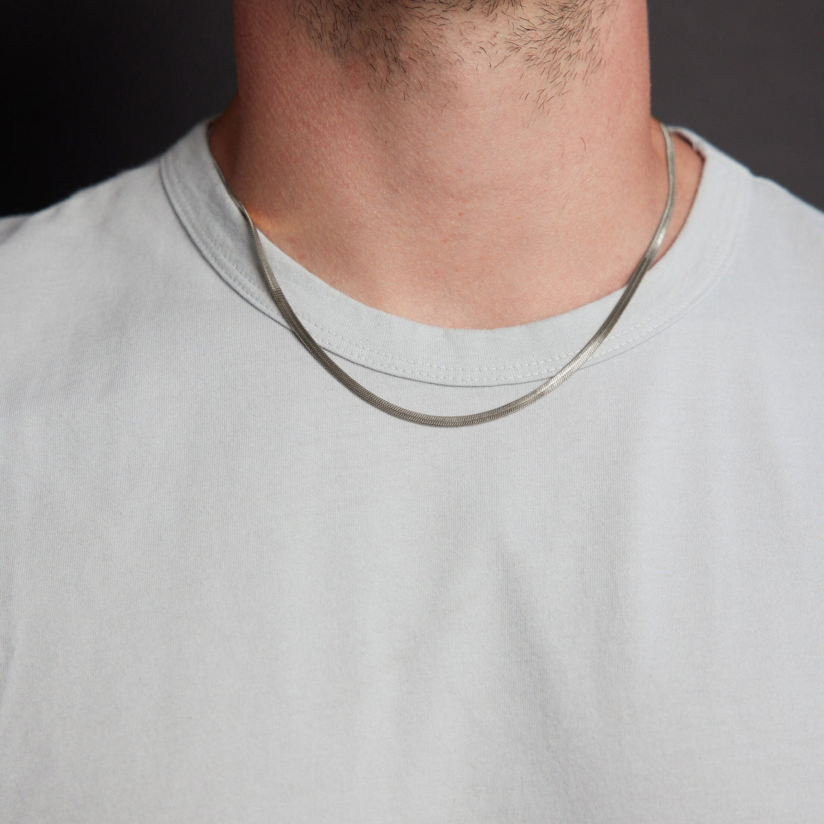 Waterproof 3mm sleek Herringbone Snake Style Chain Necklace — WE ARE ...