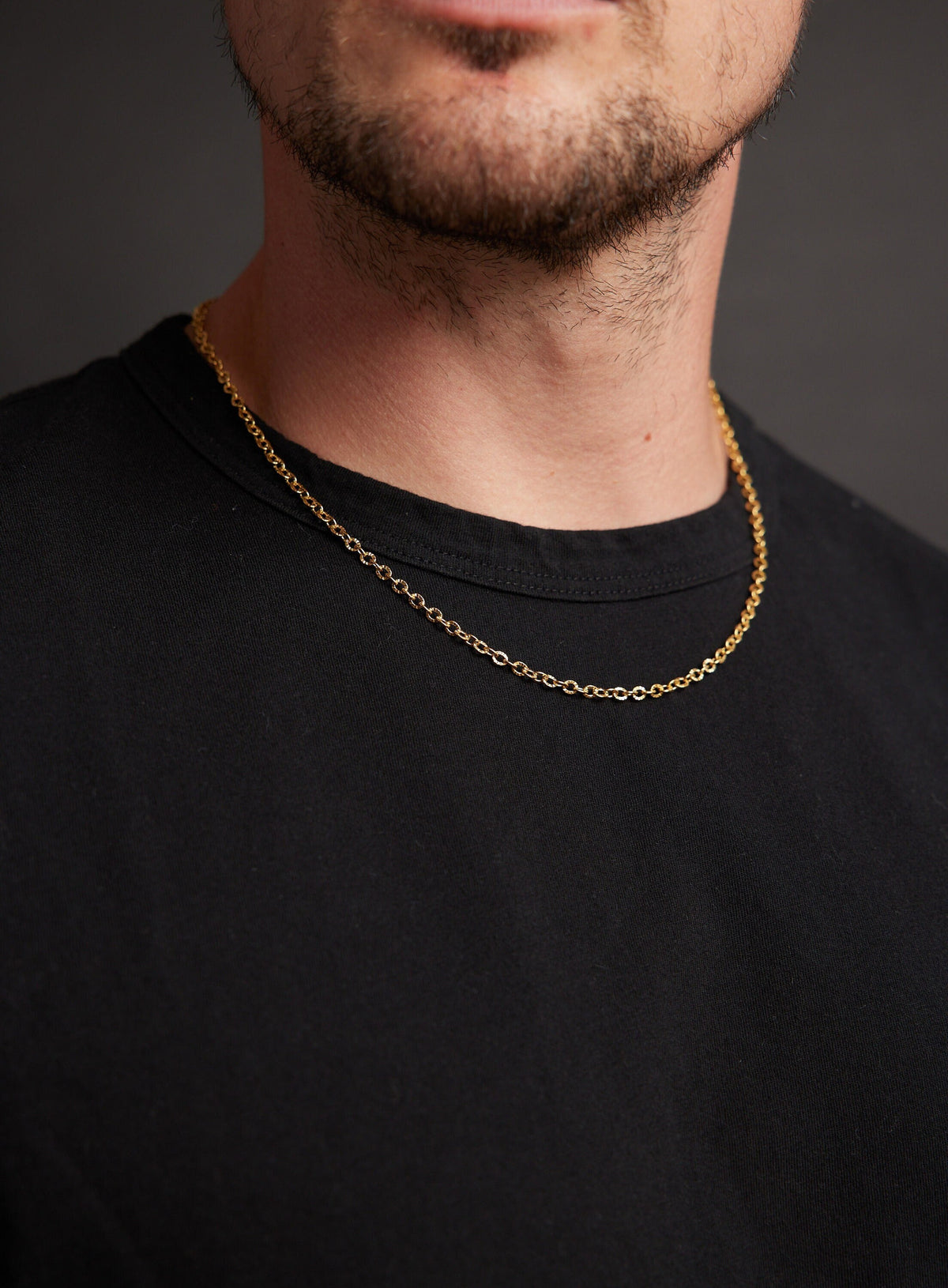 3mm 14k Gold Plated Classic Cable Chain Necklace for Men — WE ARE ALL SMITH