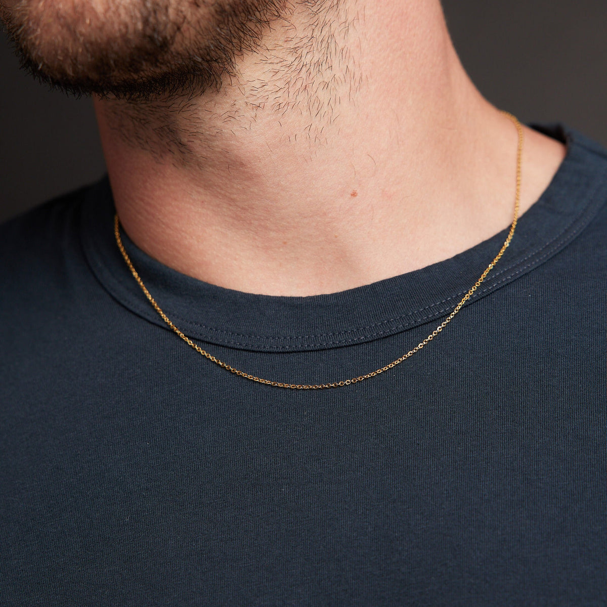 Gold THIN 1mm Cable Chain Necklace for Men — WE ARE ALL SMITH